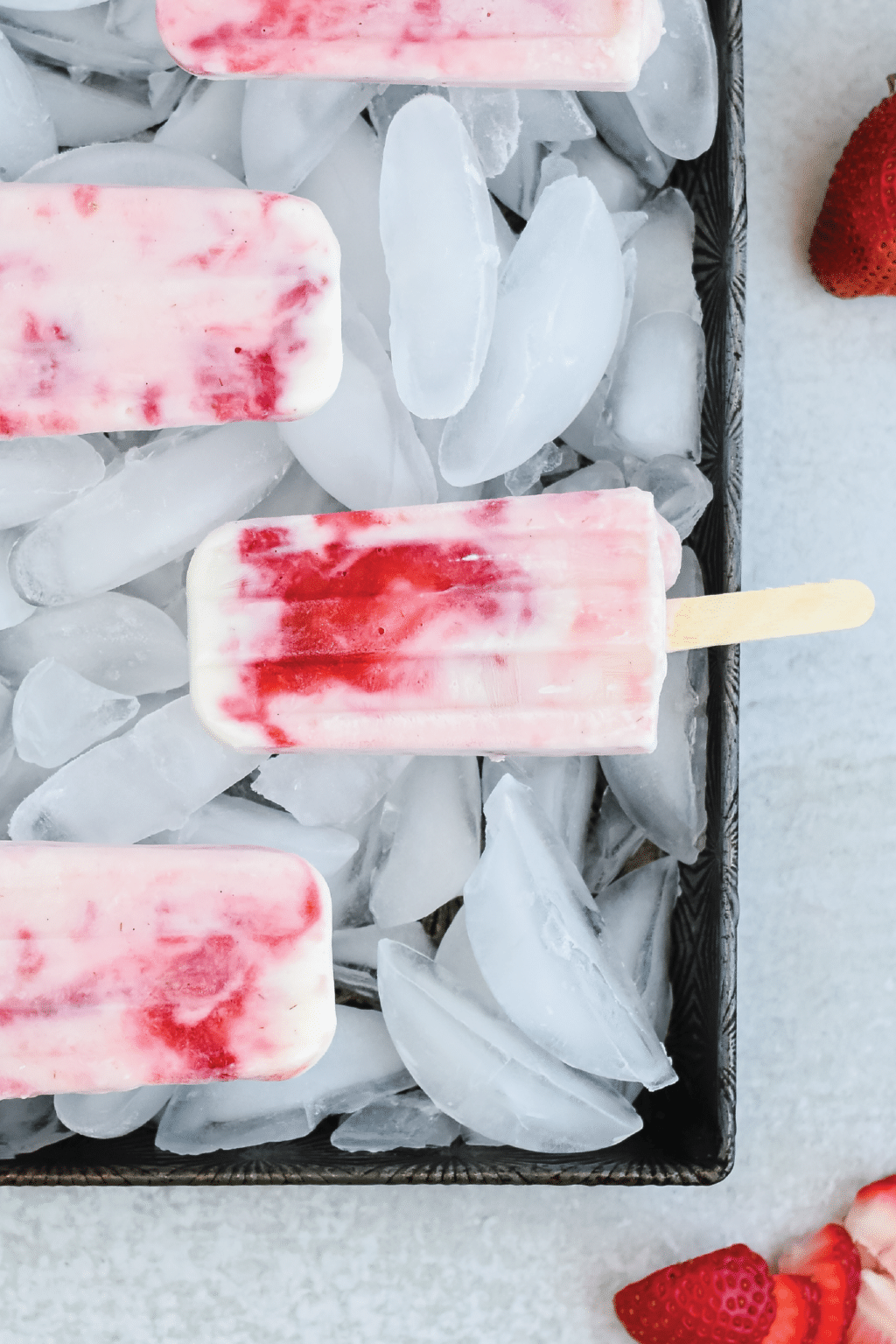 Strawberry Greek Yogurt Popsicles - Home Sweet Farm Home