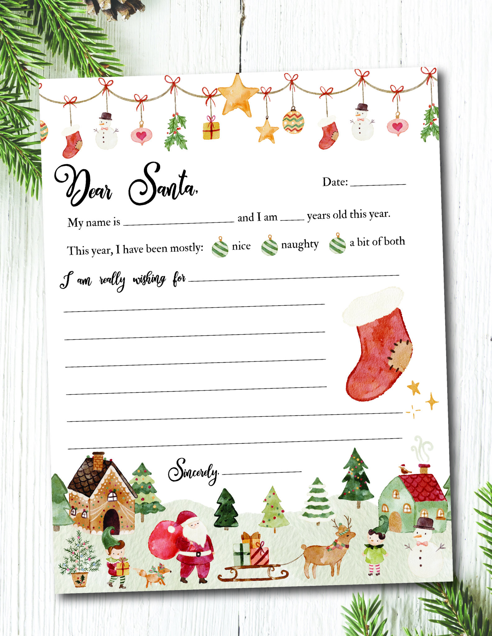 Letter to Santa Template Free Printable - Home Sweet Farm Home